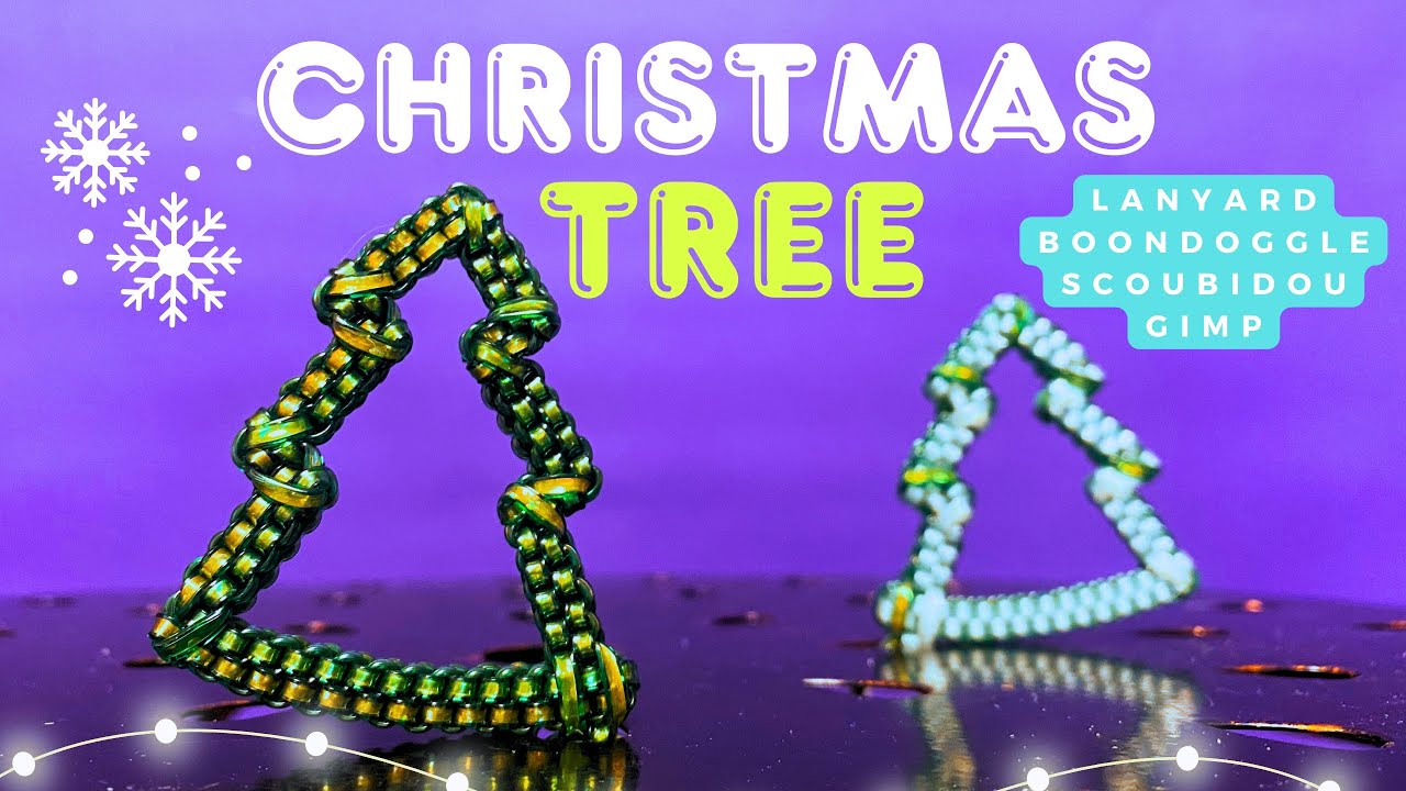 Christmas Tree Tutorial for Lanyard Boondoggle Scoubidou Gimp Keychains ...