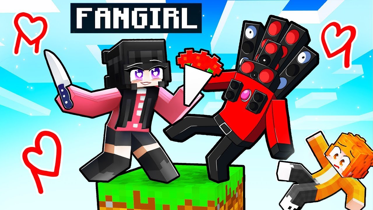 LAUTSPRECHER MANN mit VERRÜCKTEN FANGIRL auf ONE BLOCK in Minecraft ...