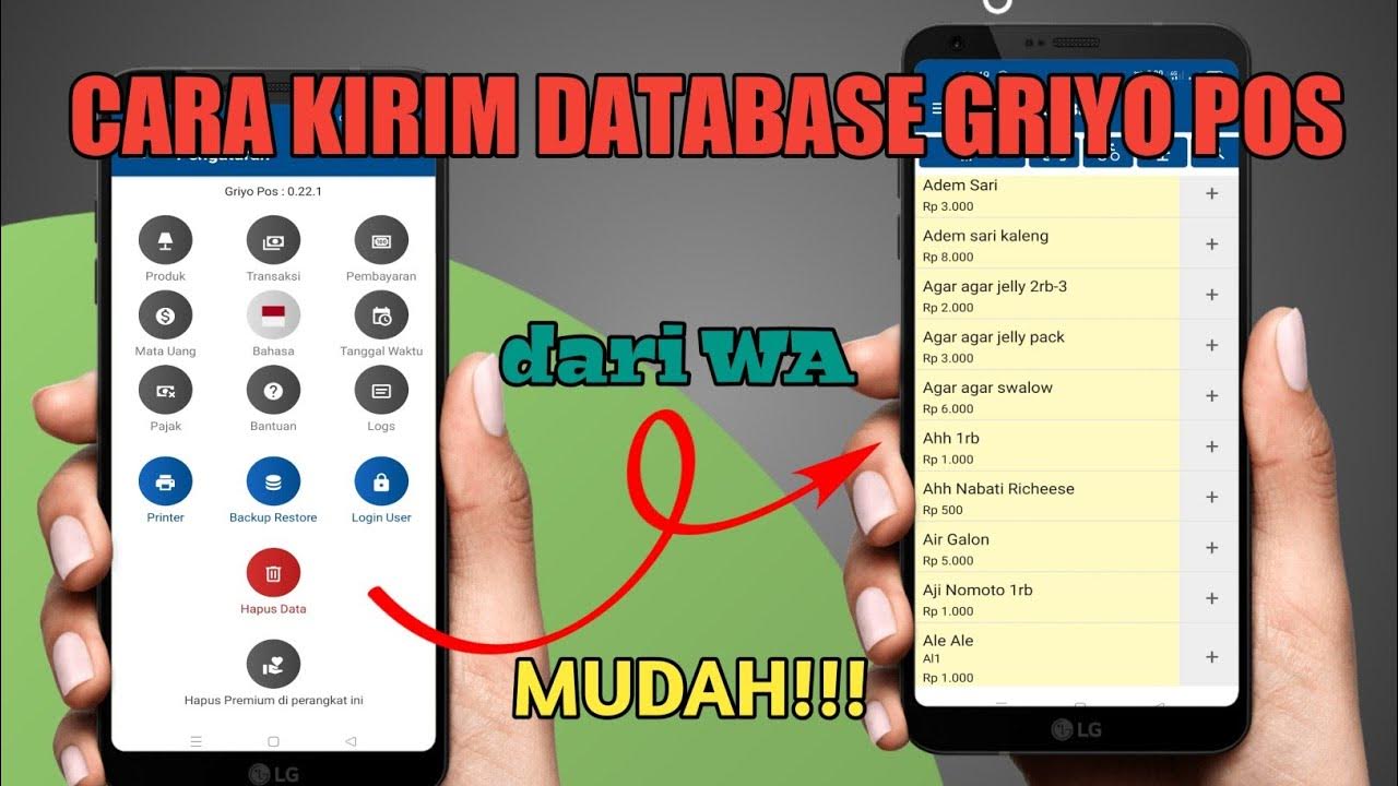 Cara Kirim Database Aplikasi Kasir Griyo Pos Melalui Whatsapp dengan Mudah - YouTube