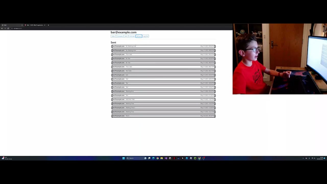 Harvard Cs50w Project 3 Mail Youtube