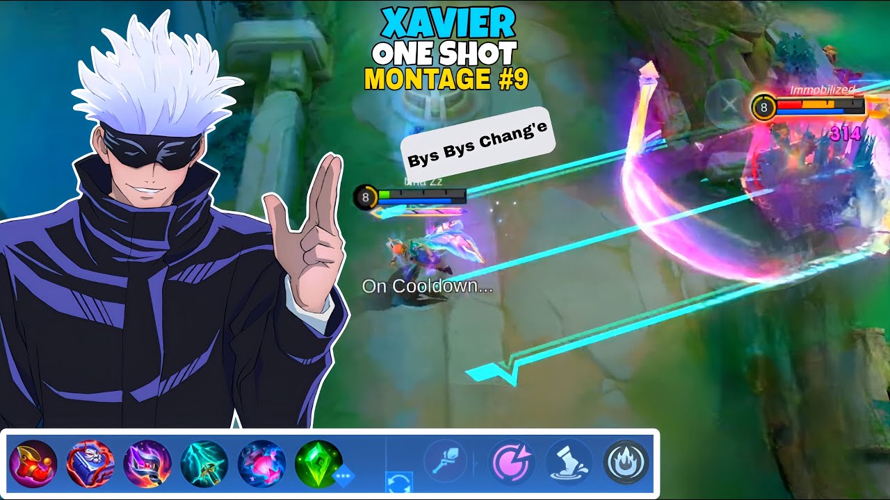 GLOBAL XAVIER BUILD ONE HIT MONTAGE #9! XAVIER BEST BUILD AND EMBLEM ...