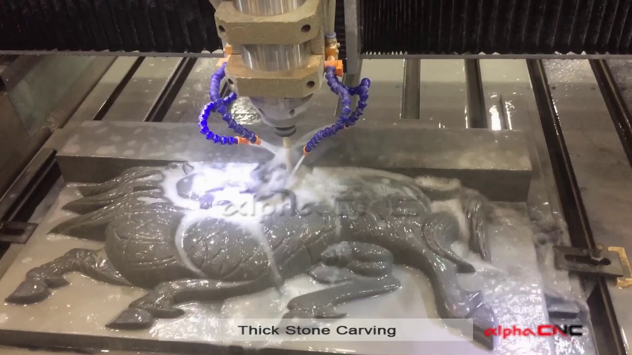 The collection of Alpha ASC 1325 cnc stone machine's function - YouTube
