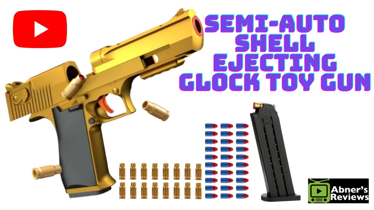 Semi-Auto Shell Ejecting Glock Toy Gun by Abners Reviews - YouTube