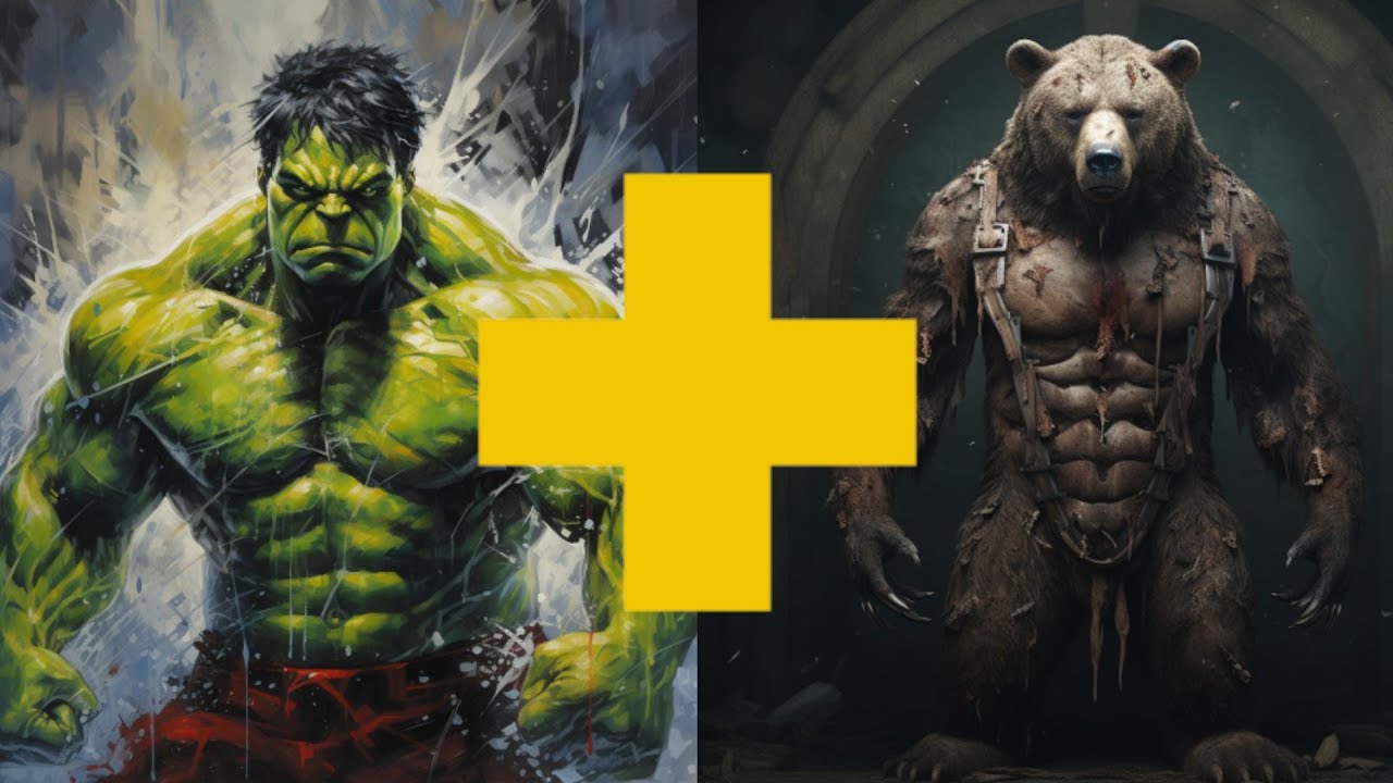 Brown bear and superhero team up to protect the world.#marvel #bears # ...