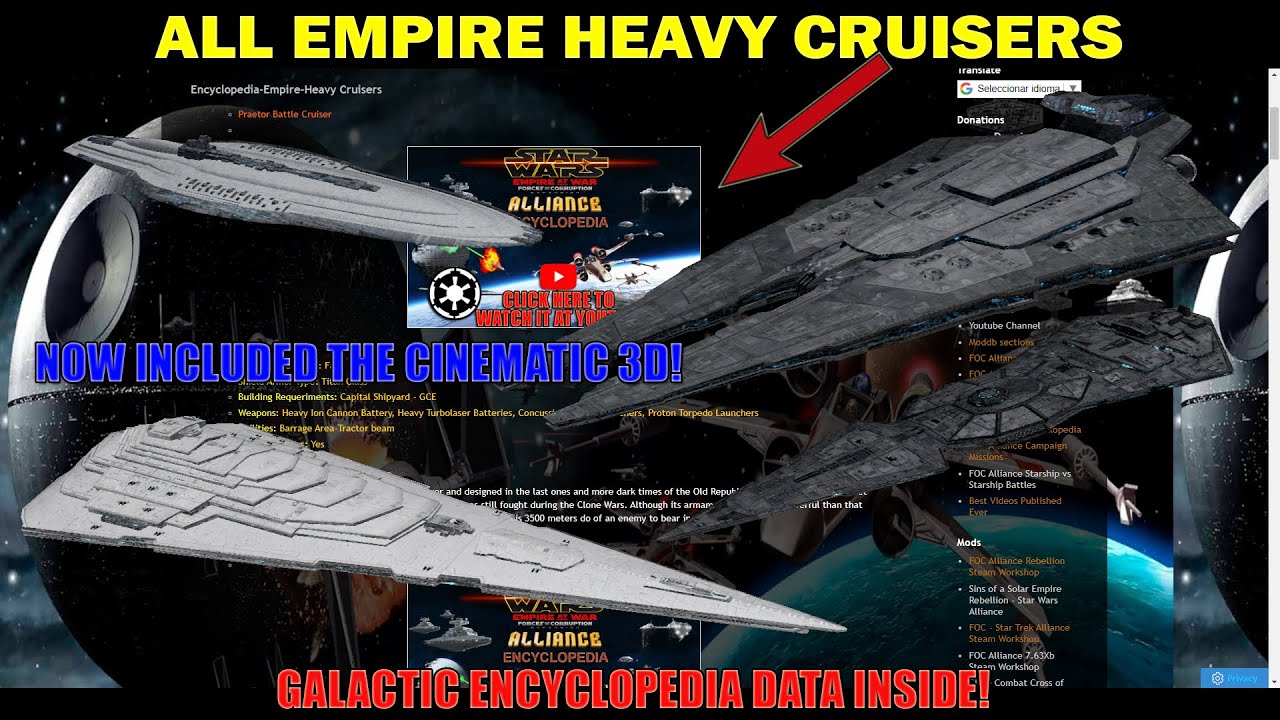 All HEAVY CRUISERS of the Empire - Star Wars - Units Data included ...