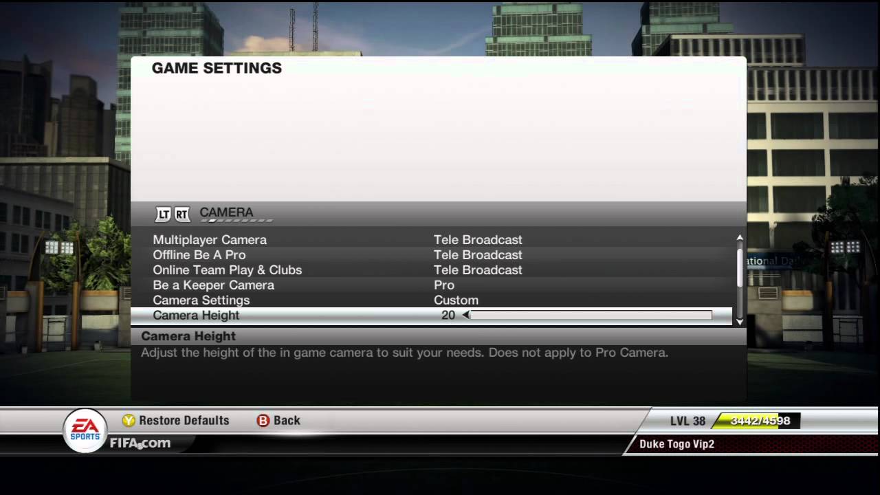 FIFA 12 MY CAMERA SETTINGS - YouTube