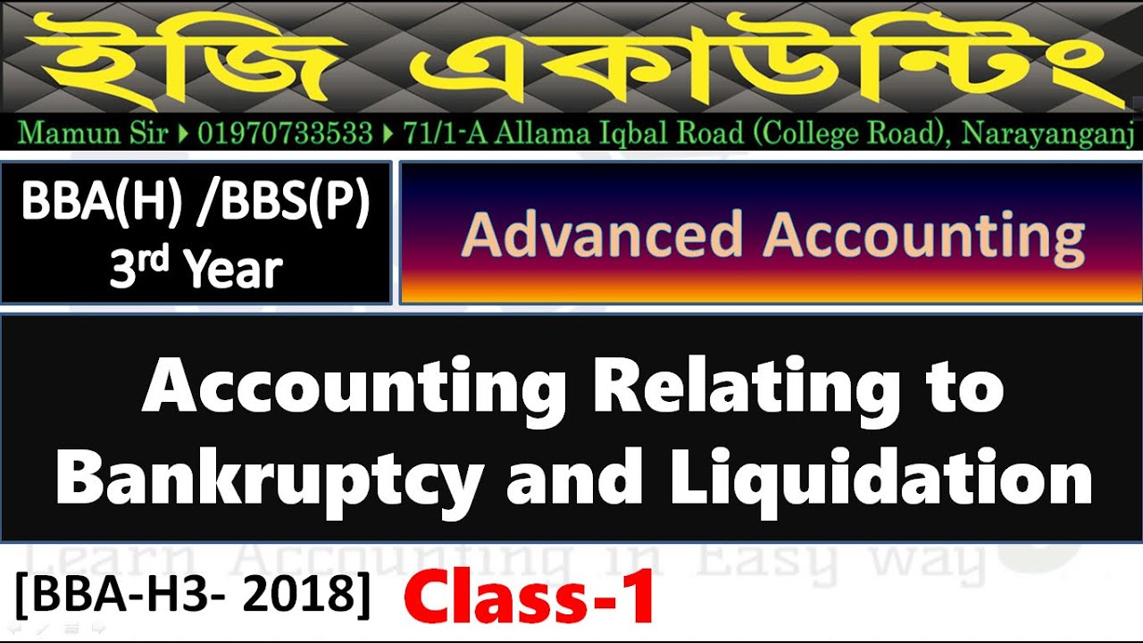 Advanced Accounting 1 (Chapter-7) // Bankruptcy (Class-1)| BBA/BBS 3rd ...