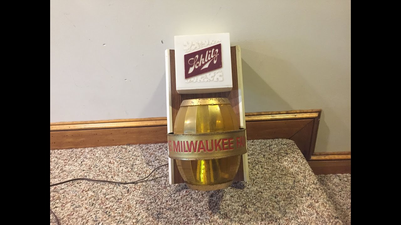 Vintage Schlitz Beer Bar Advertising Rotating Light Sign - YouTube