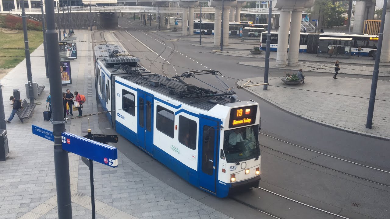 Tram 19 vertrekt in Amsterdam Sloterdijk! - YouTube