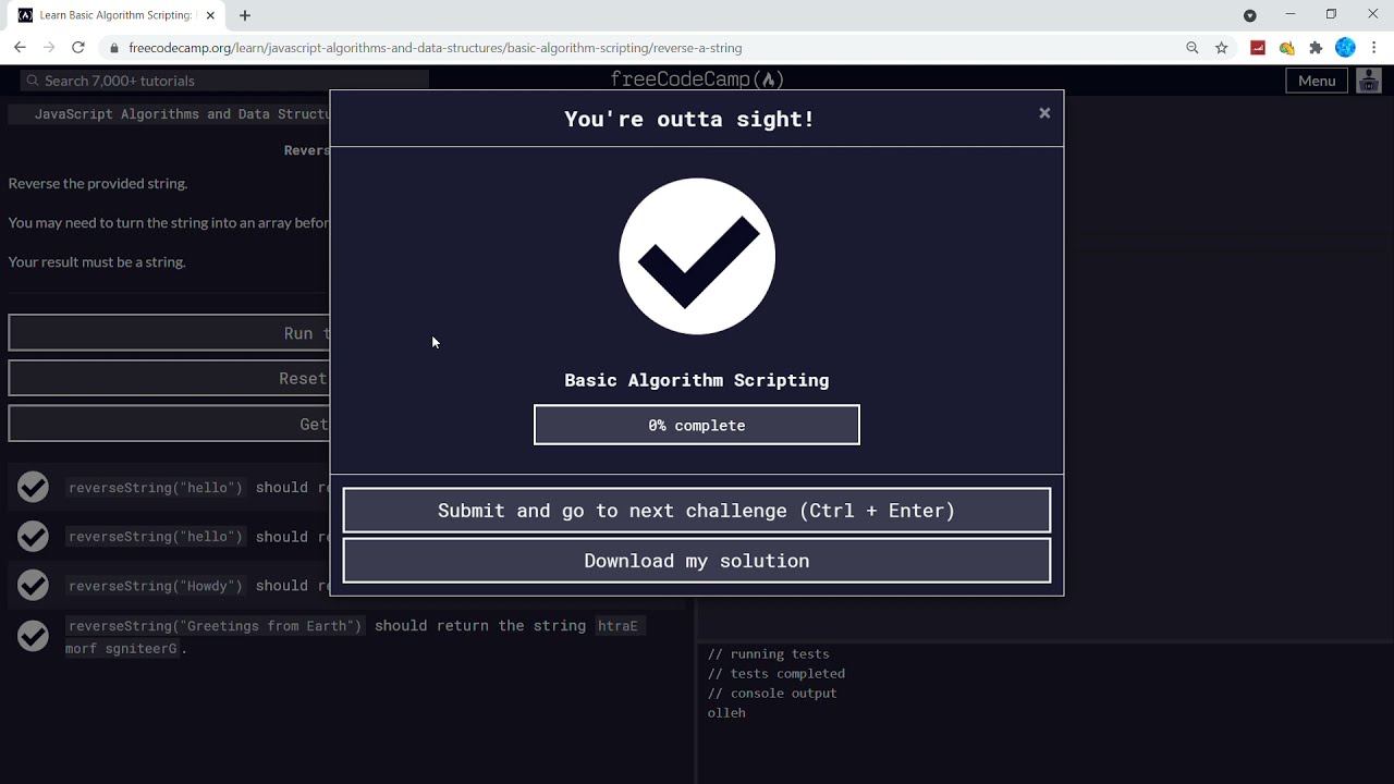 Basic Algorithm Scripting (2/16) | Reverse a String | freeCodeCamp - YouTube