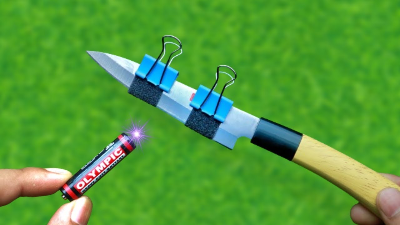 Easy Way To Sharpen A Knife Like A Razor Sharp ! Amazing Idea - YouTube