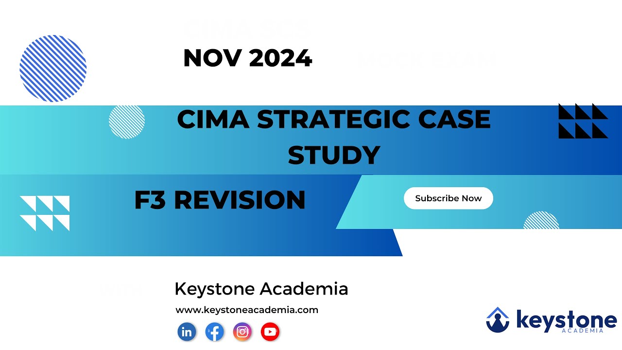CIMA SCS November 2024 - F3 Revision - Non Financial Objectives - YouTube