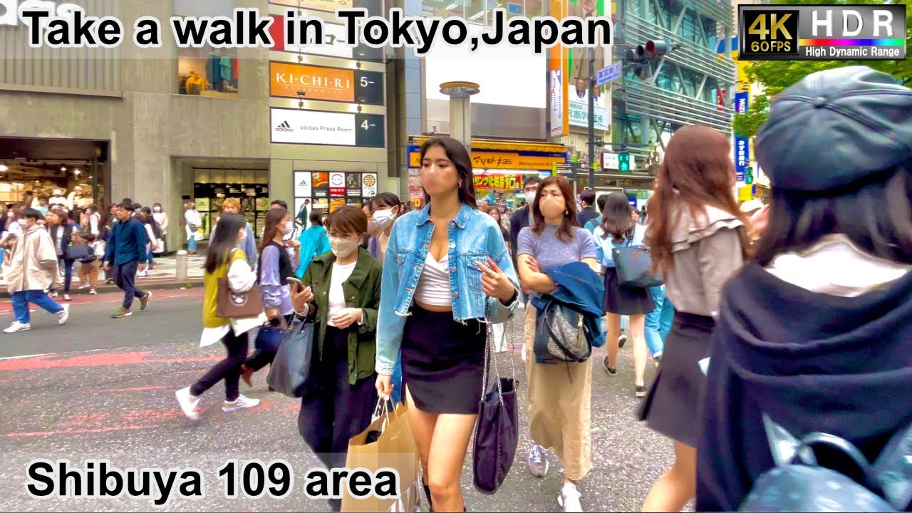 4K 60fps HDR// Take a walk in Tokyo, Japan,Shibuya109 area→Shibuya ...