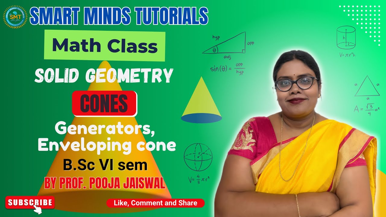Cones in Solid Geometry | Generator & Enveloping Cone |BSc Maths| # ...