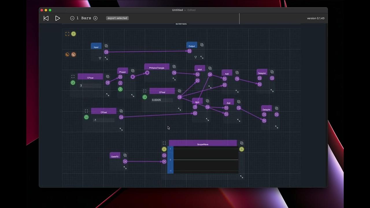 SynthMaker 0.1.43 : Custom Chorus with User Interface based on a Reaktor diagram - YouTube