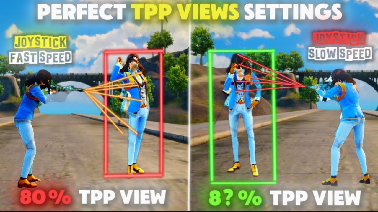 PUBG Mobile Best Tpp View Settings 💯 | 80% tpp view vs 90% tpp view ...