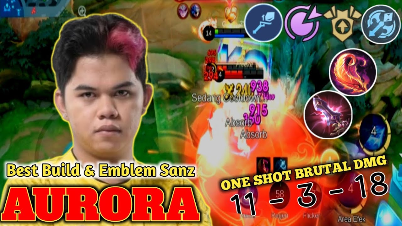 THANK YOU ONIC SANZ - AURORA NEW 1 SHOT BUILD BRUTAL DMG 😱 - TOP 1 GLOBAL AURORA - YouTube