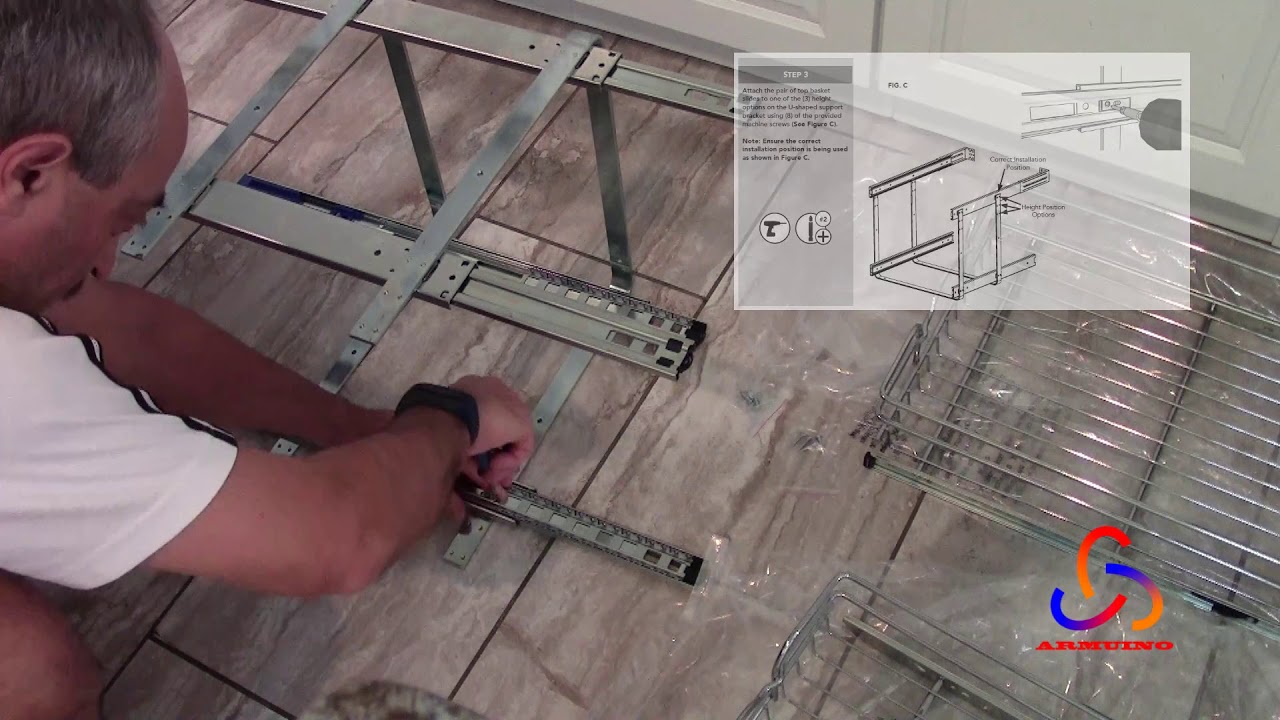Rev A Shelf - Assembling and Installing Two-Tier Pull-Out Basket - YouTube
