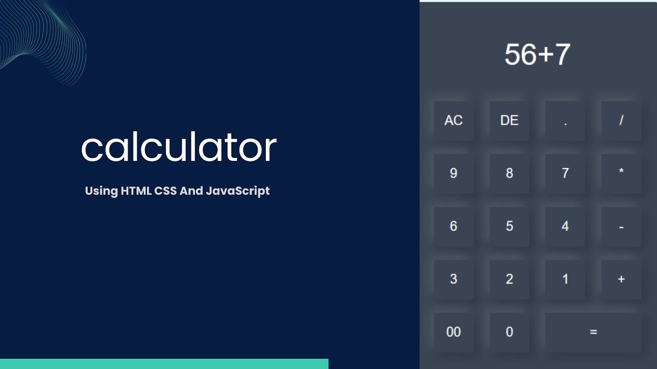 How To Make A Calculator Using HTML CSS And JavaScript - YouTube