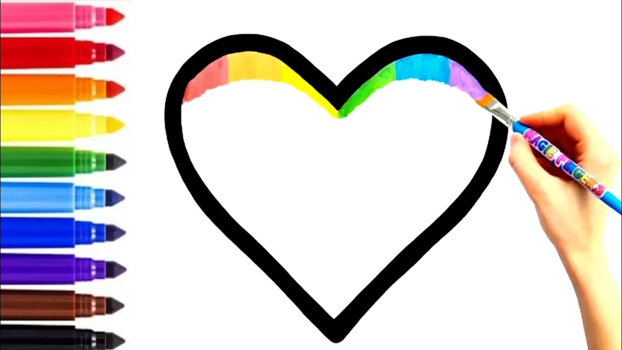 How to draw a Heart ️ | Heart Shape Drawing, Painting and Coloring for ...