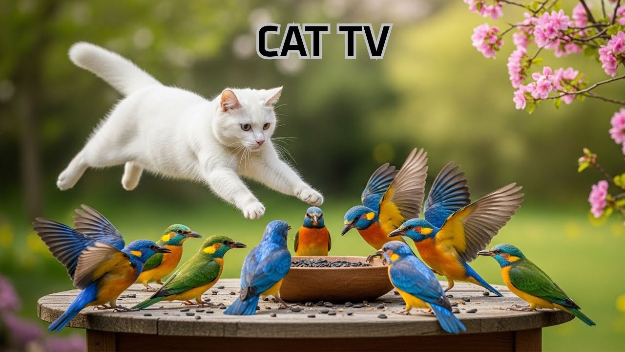 Calming Videos for Cats😻 CAT TV | Relaxing Bird Garden 🦜🌱 for Cats at ...