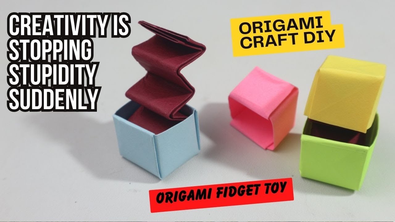 How to make MINI origami BUTTON TOY NO GLUE (origami pop it, origami ...