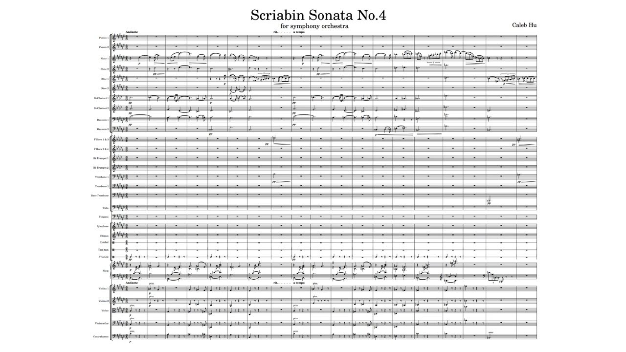 Scriabin Sonata No.4 (Orchestration, arr. Caleb Hu) - YouTube