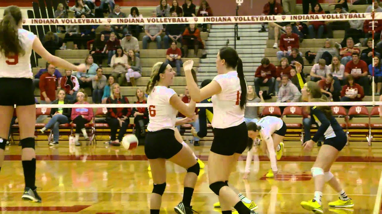IU Volleyball Highlights vs. Michigan - YouTube