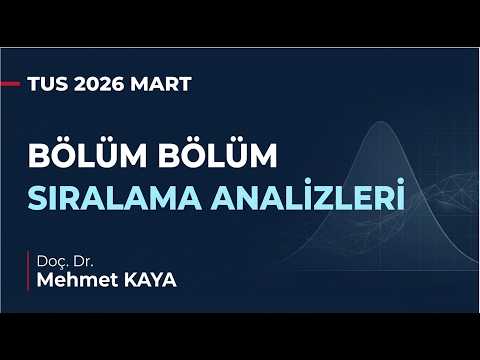TUS 2026 Mart Bölüm Bölüm Sıralama Analizleri