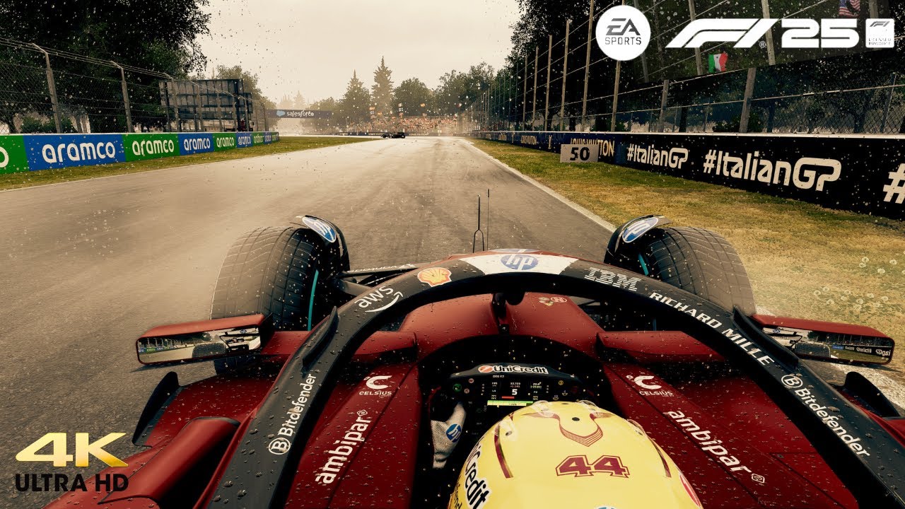 Lewis Hamilton's Ferrari SF25 - Monza GP 50% Race | Path Tracing | 4K ...
