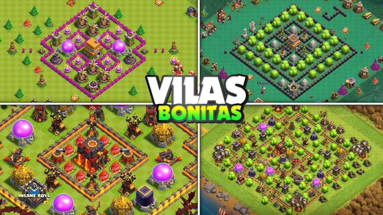 O CV6 MAIS BONITO DO JOGO! TOP 10 VILAS MAIS BONITAS DO CLASH OF CLANS ...