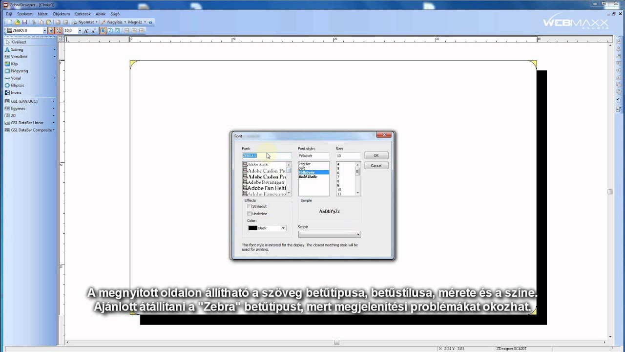 Zebra Designer oktató videók * 1 rész * alap funkiók bemutatása - YouTube