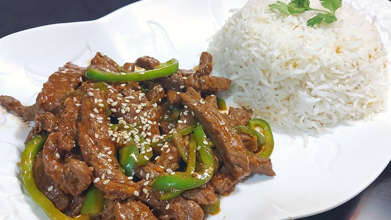 Beef Chilli With Garlic Rice | Restaurant Style Beef Chilli Recipe ...