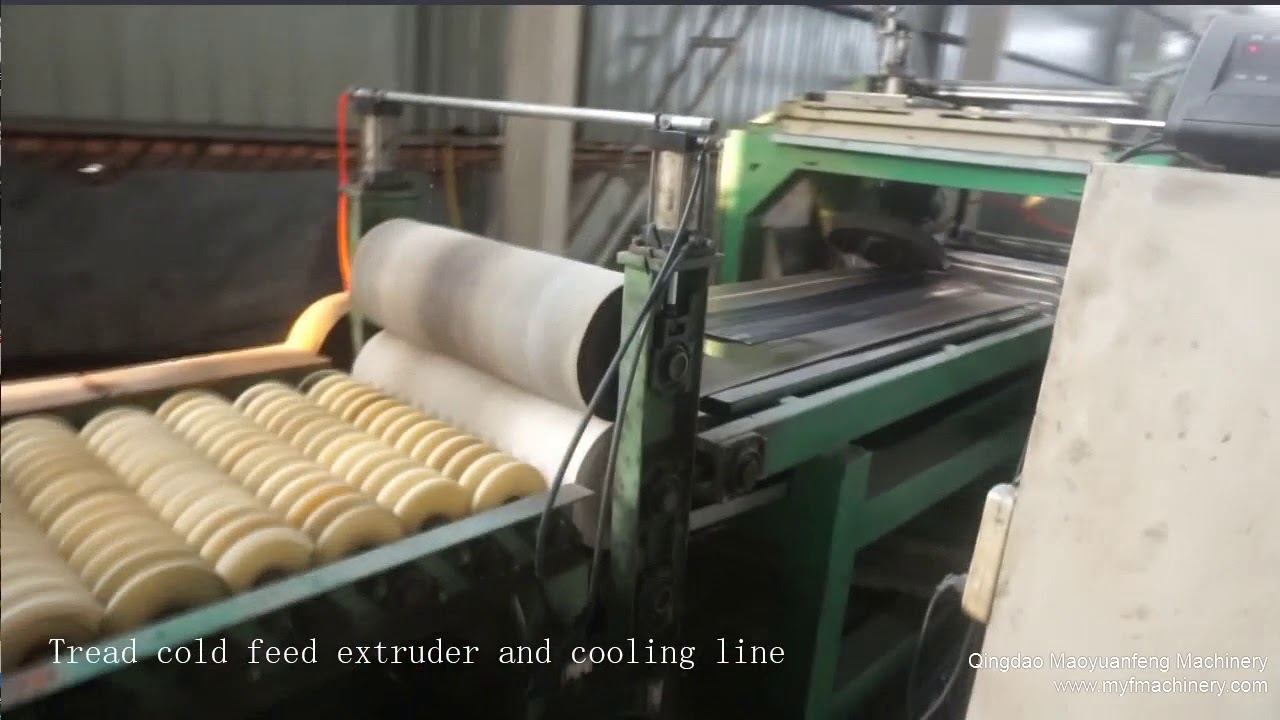 Tread extruding line - YouTube