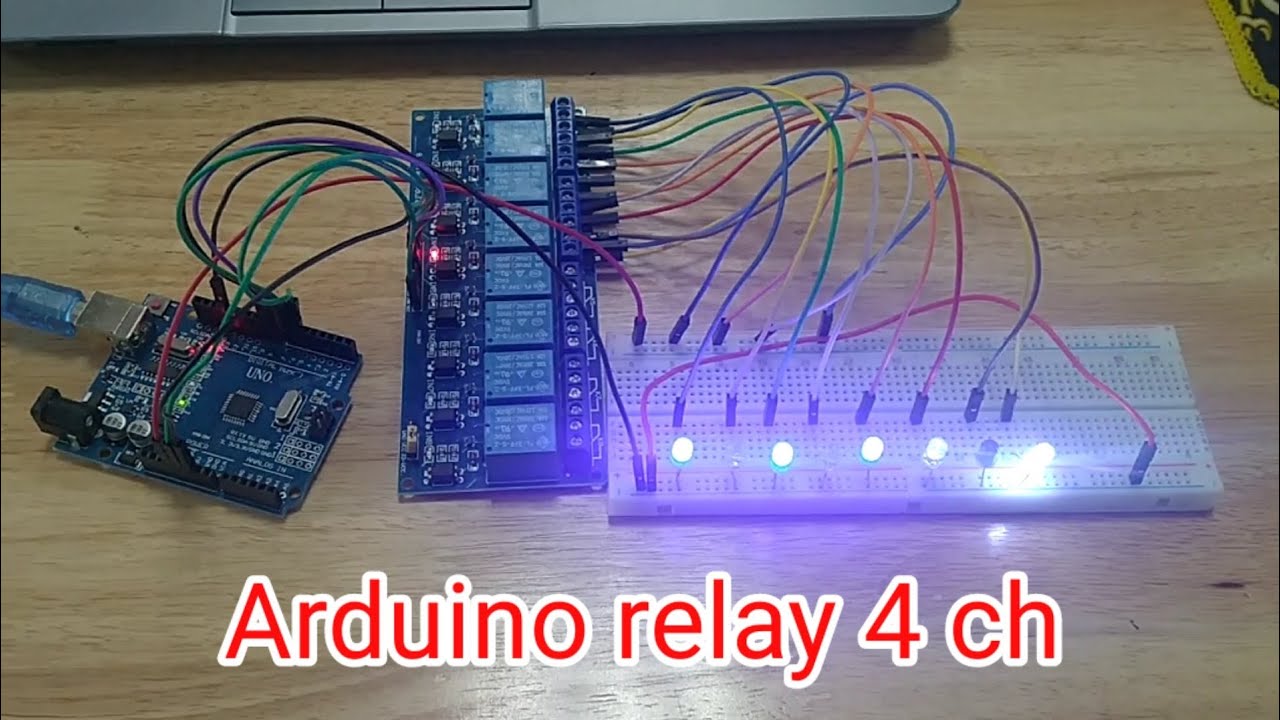 Arduino relay 4 ch - YouTube