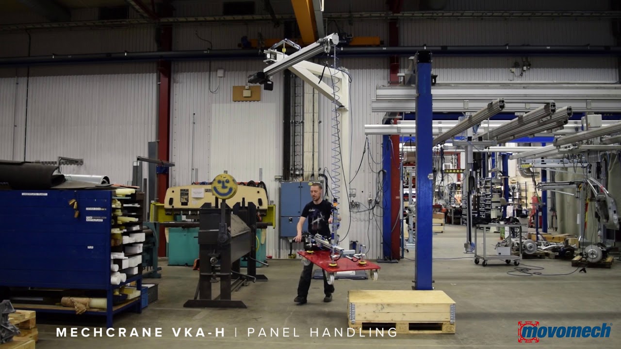 Ergonomic lifting equipment for PANEL handling - Movomech Mechcrane ...