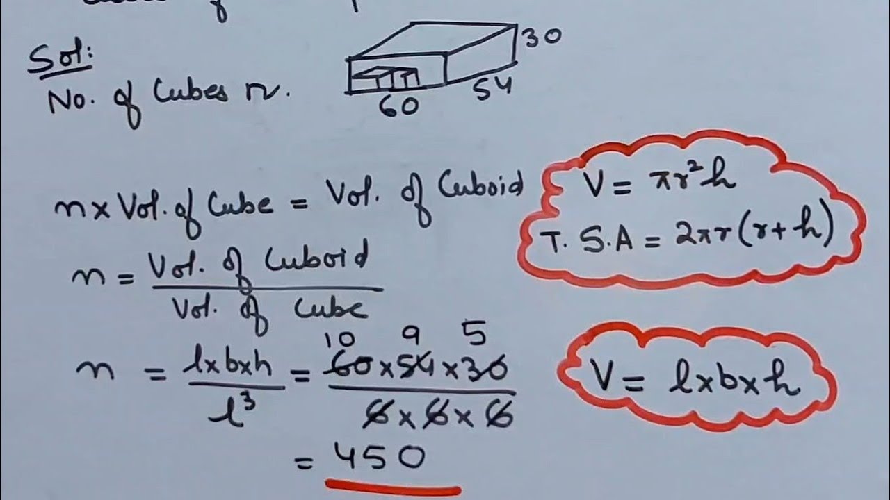 A cuboid of dimension 60×54×30 I How many small Cubes with side 6cm can ...