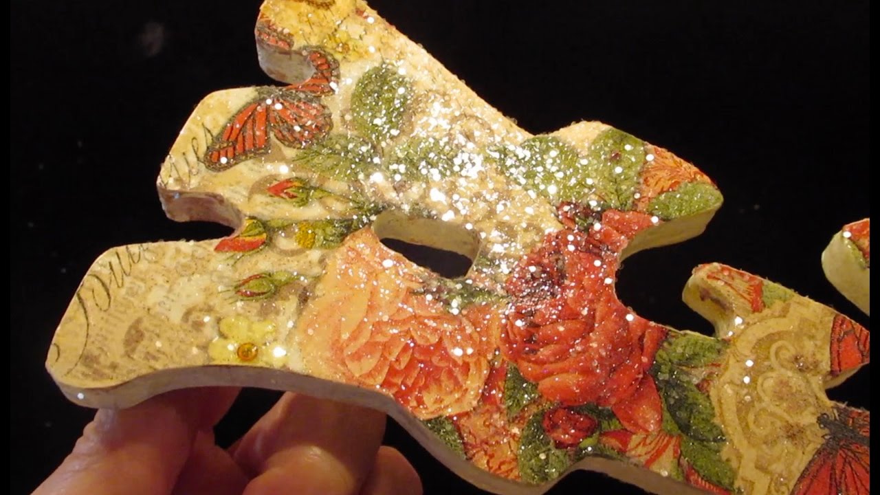 How to decoupage Wood Letters Signs - YouTube