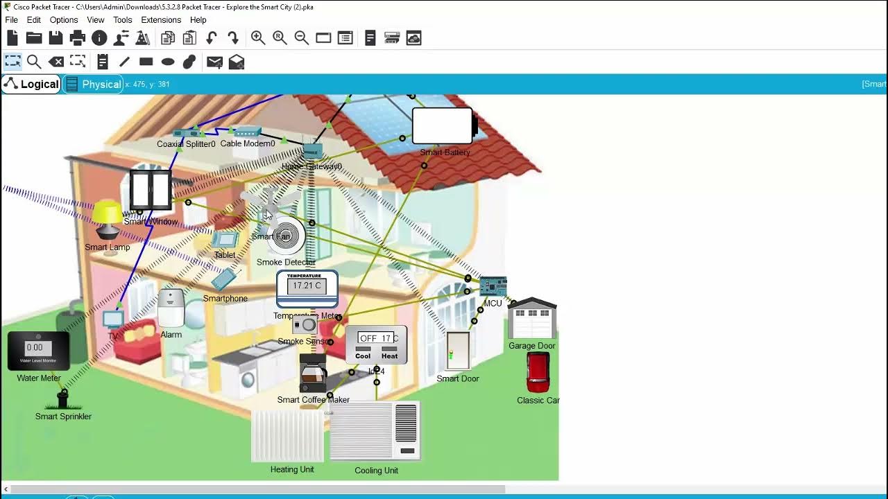 IoT packet tracer - Smart home connects to Smart city - YouTube