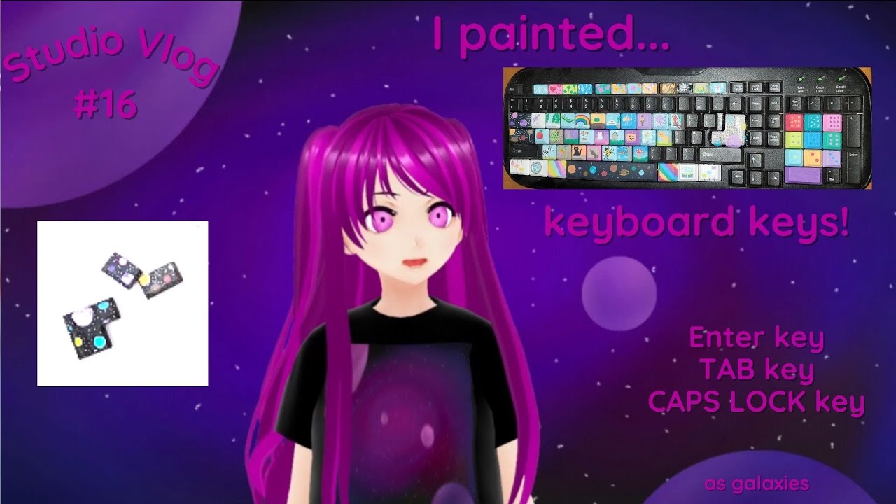 Studio Vlog #16. painting the keyboard keys: Enter key, TAB key; CAPS ...