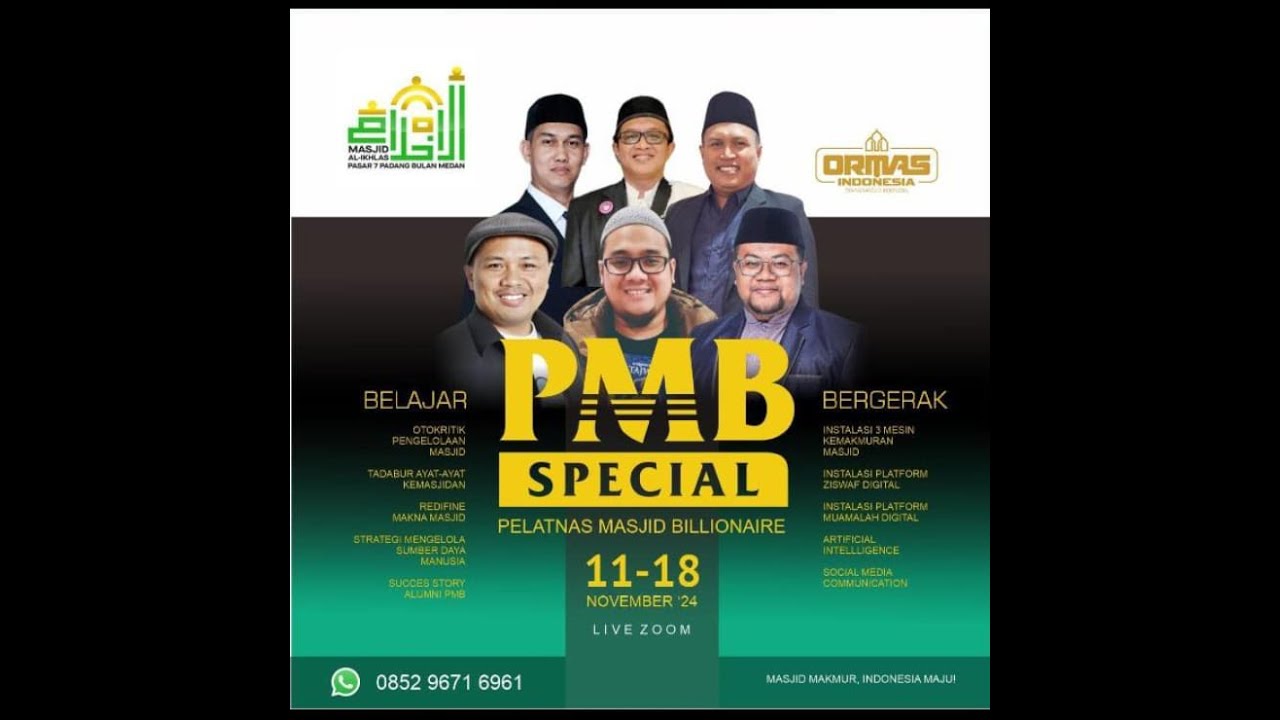 PELATIHAN MASJID BILIONAIRE ( PMB ) SPESIAL MEDAN MINGGU 17 NOVEMBER ...