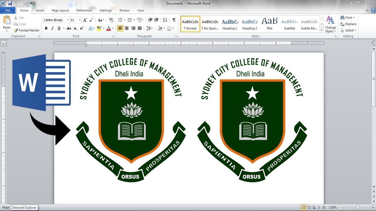 New School College Logo Design In Ms Word How To Make School New School College Logo Design In Ms Word How To Make School