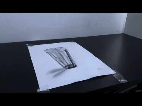 3d drawing glass on paper for beginner /cool crafts - YouTube