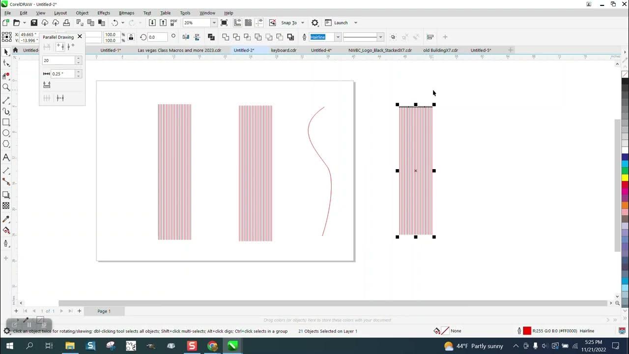 Corel Draw Tips & Tricks Parallel Drawing tool IF YOU DON'T HAVE IT - YouTube