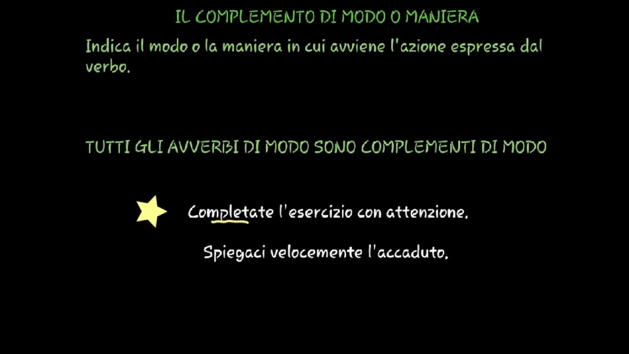 Complemento di modo - YouTube