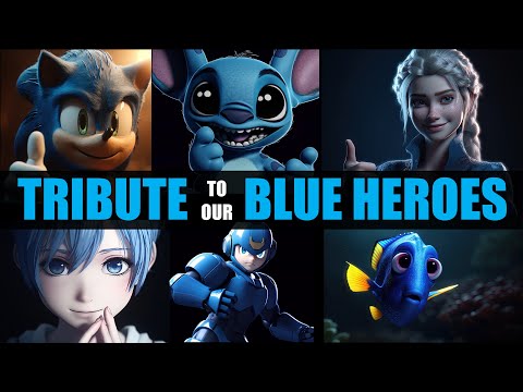 Famous BLUE Characters Compilations (AI Generated) - YouTube