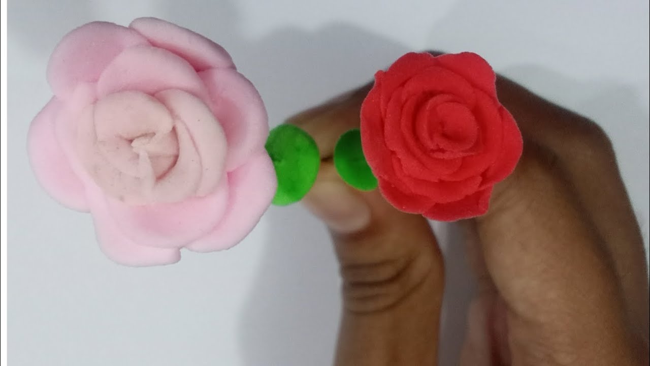 How to maka a Rose flower with clay|clay art|clay flower making - YouTube