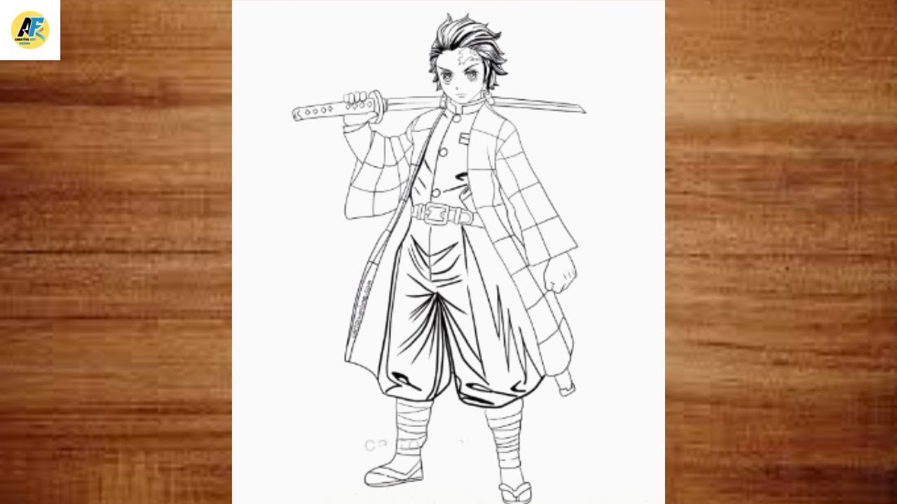 How to Draw"Tanjiro Kamado"step by step (Tutorial) for beginners||Demon ...