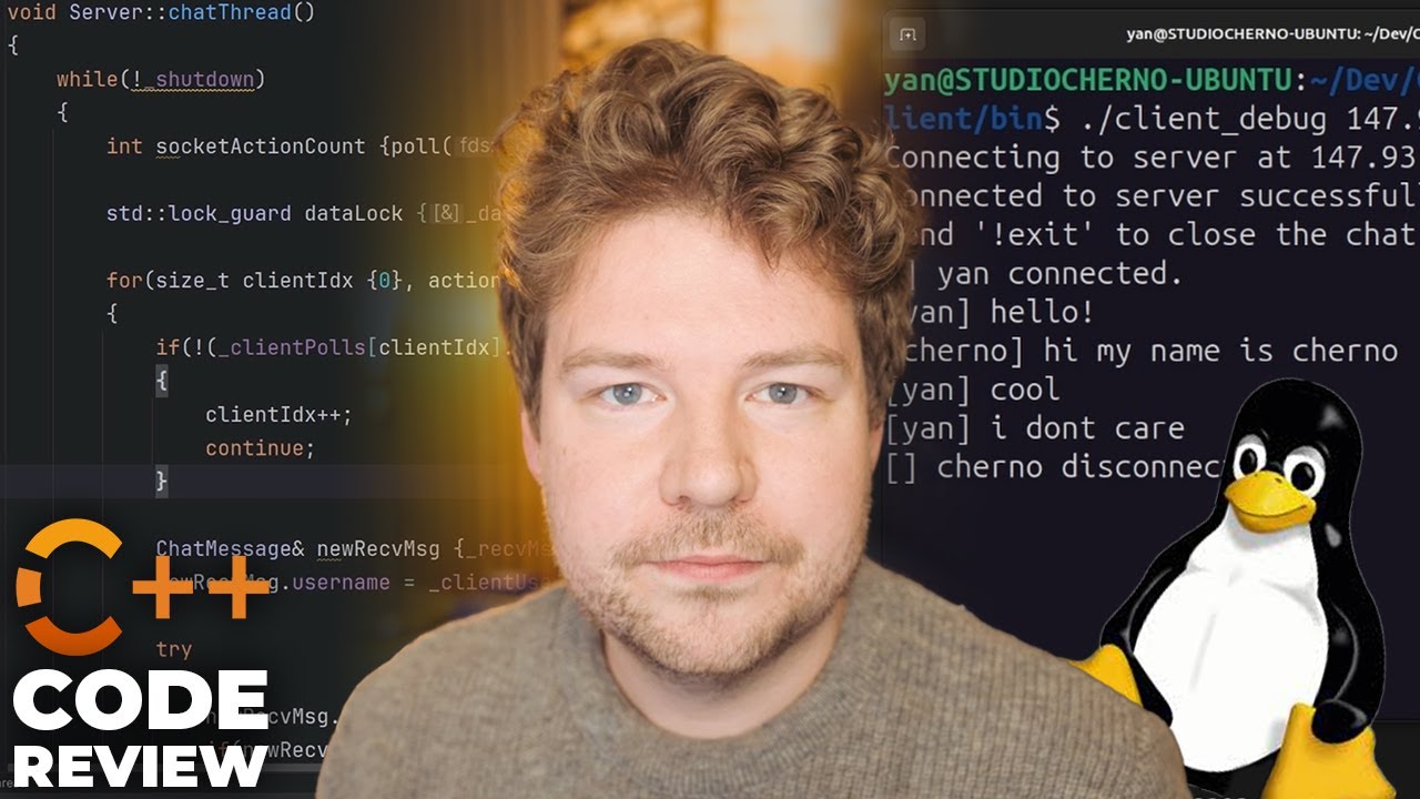 We're on Linux Today! Clients, Servers, and Multi-Threading // Code Review - YouTube