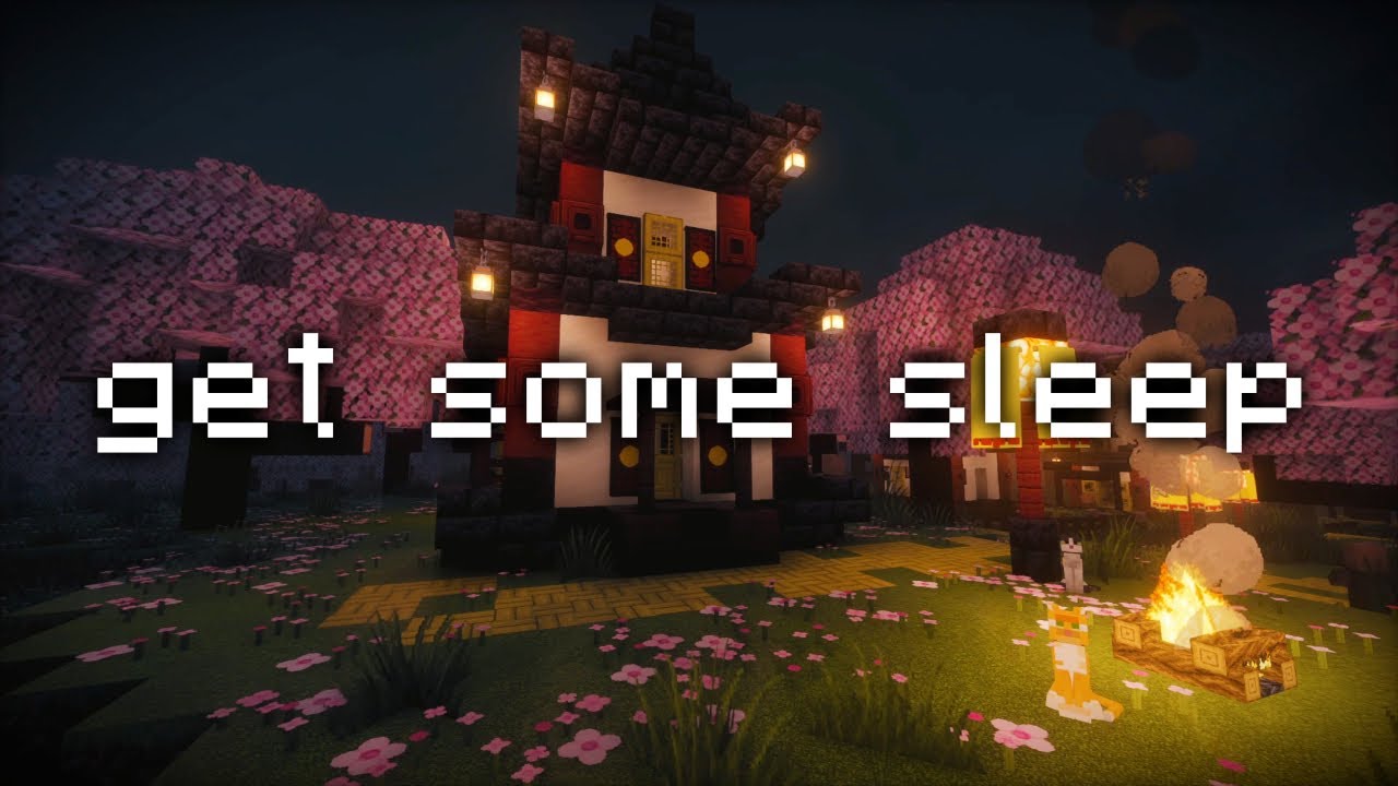 Cozy Rainy Night in Minecraft 🌧️🏯 | Cats Purring, Campfire 🔥 & Relaxing ...